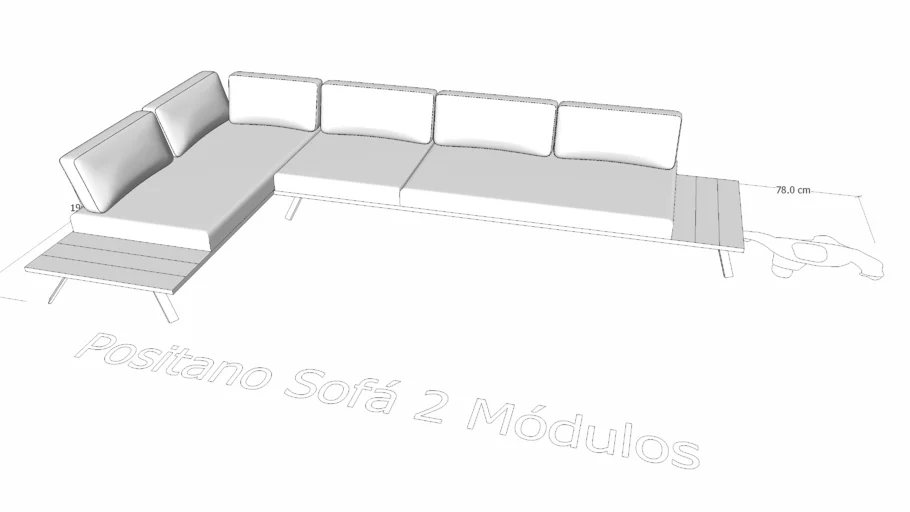 POSITANO SOFA SET 2 MODULOS | 3D Warehouse