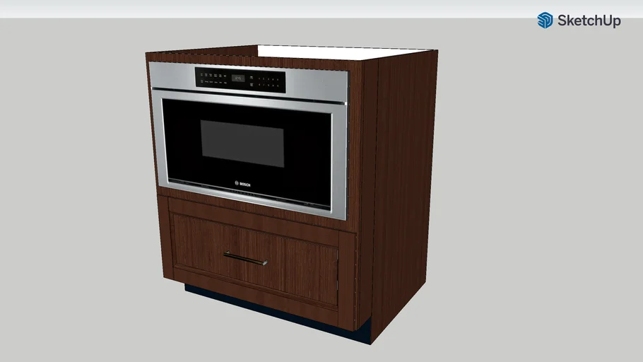 CHERRY UNDERCOUNTER MICROWAVE BASE CABINET 30W | 3D Warehouse