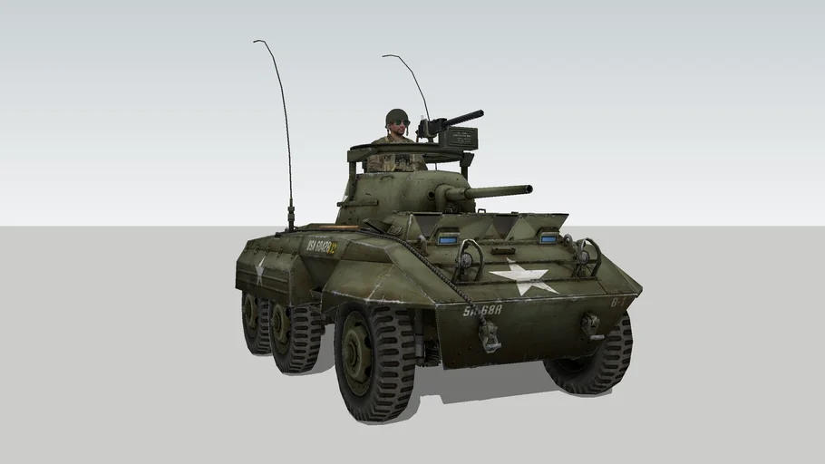 WW2 US Army M8 Greyhound Armored Reconnaissance Vehicle Set 01 | 3D ...