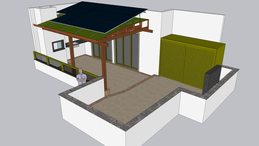 Sacada com sistema fotovoltaico (photovoltaic system) | 3D Warehouse