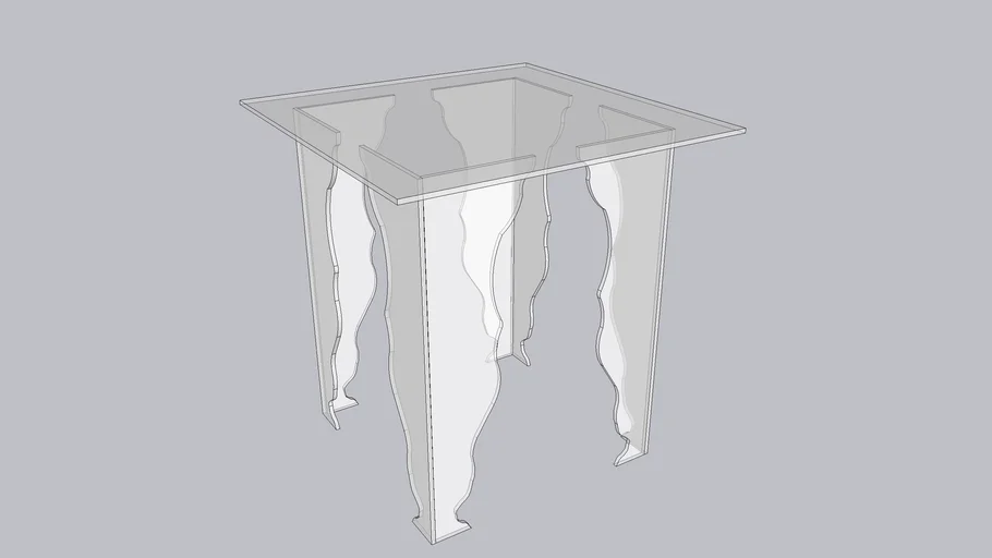 Transparent table 'Ottino Slim Bianco” | 3D Warehouse