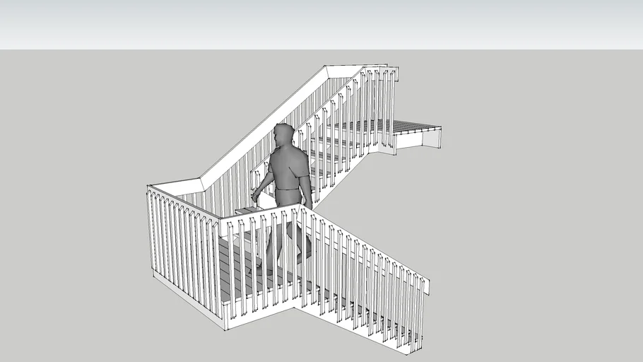3d man walking on porch or inside stairs | 3D Warehouse