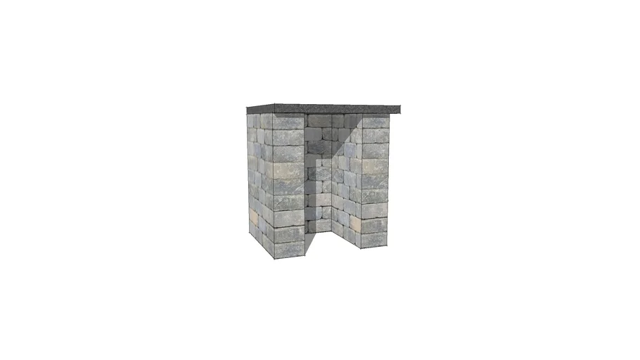 Barkman Quarry Stone Compact Fireplace Wood Storage (Right Side) | 3D ...