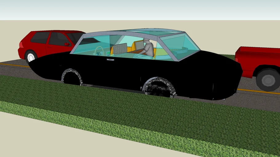 Black car on the road | 3D Warehouse