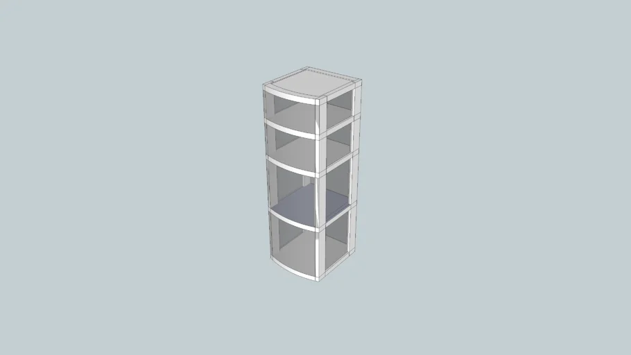 plastic four drawer container | 3D Warehouse