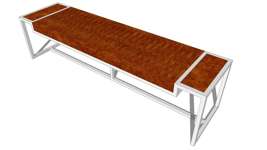 Bench - aluminum and wood | 3D Warehouse