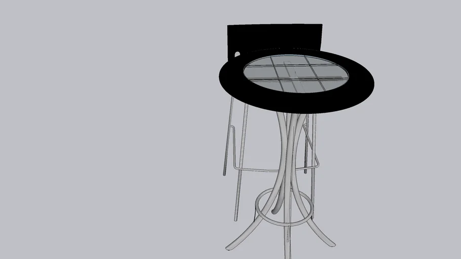 Bar table with bench | 3D Warehouse