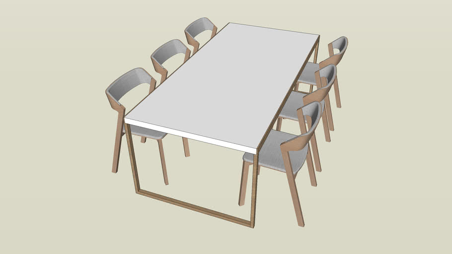 White Dining Table | 3D Warehouse