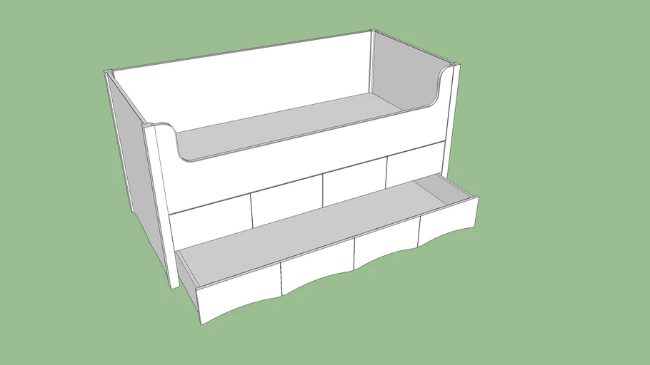 Low Bed with Pullout Mattress Section | 3D Warehouse