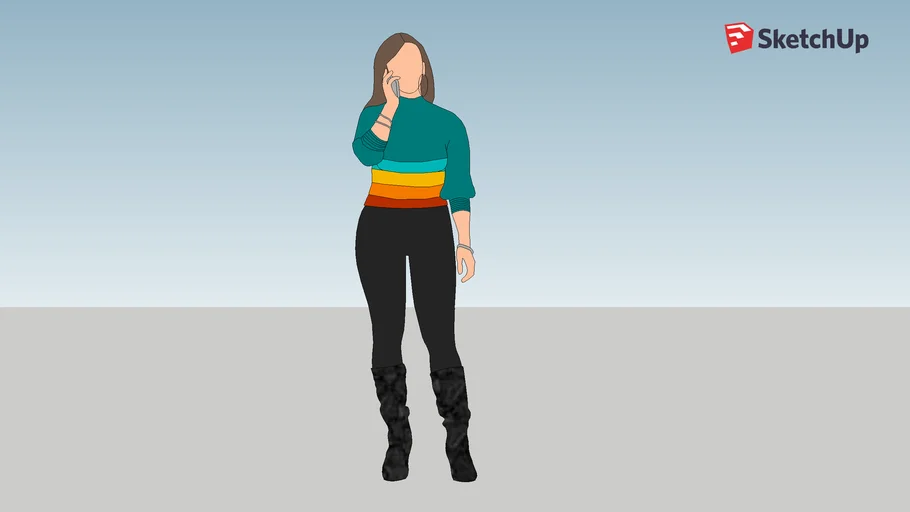 2D Woman Vrouw Femme | 3D Warehouse