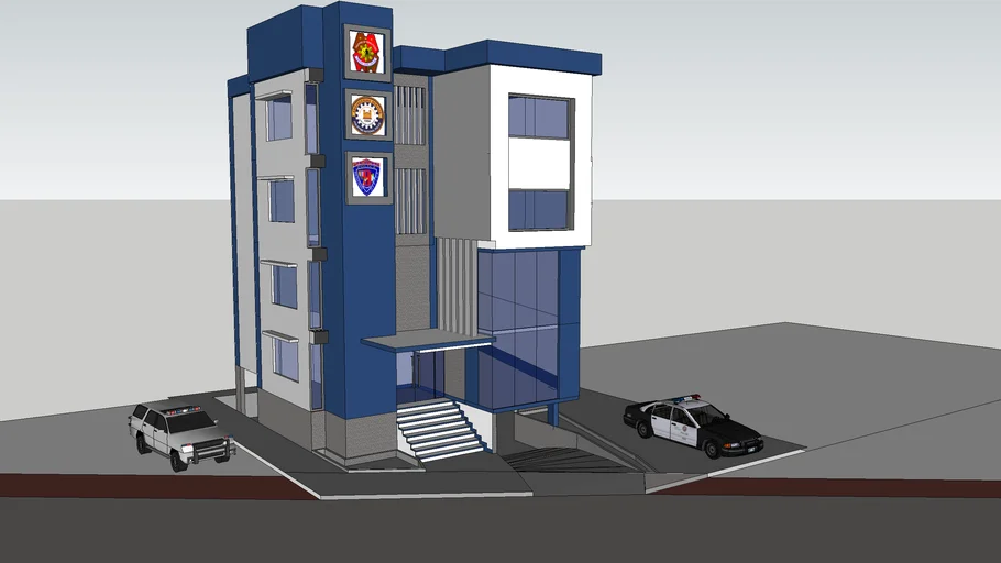 Police Bldg enhanced from Sketchup Bldg. model | 3D Warehouse