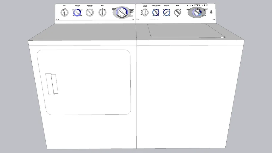 GE Profile Prodigy Washer and Gas Dryer | 3D Warehouse
