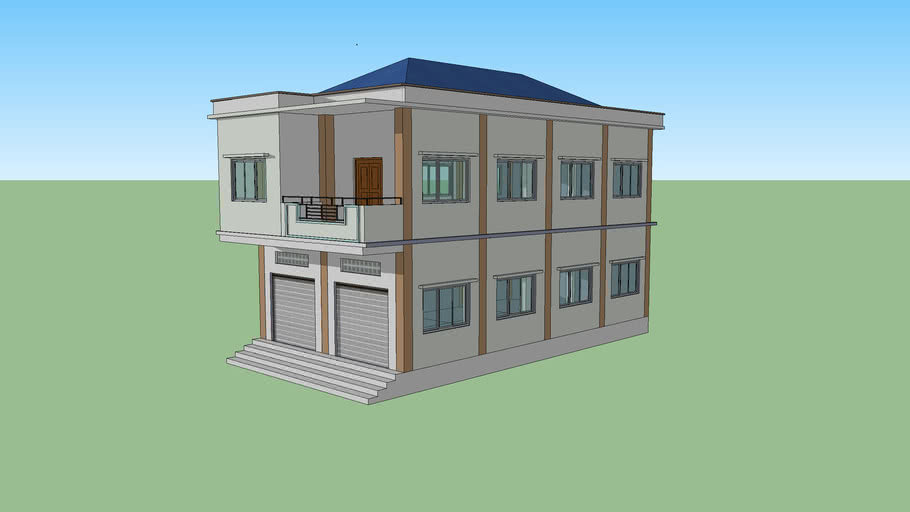 Modern Building-2 (2 Stored rc building,2 Department | 3D Warehouse