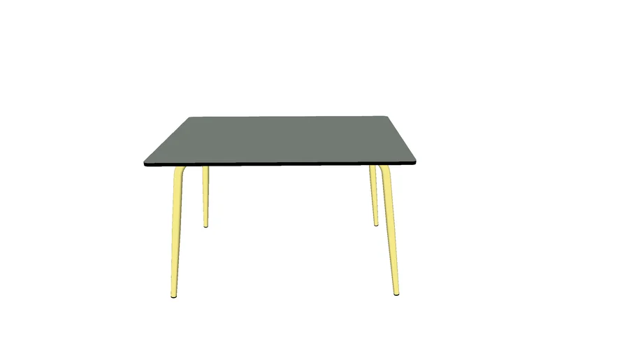 - Table SUN 120x80 - Plateau kaki - Pieds jaune 1016.skp | 3D Warehouse