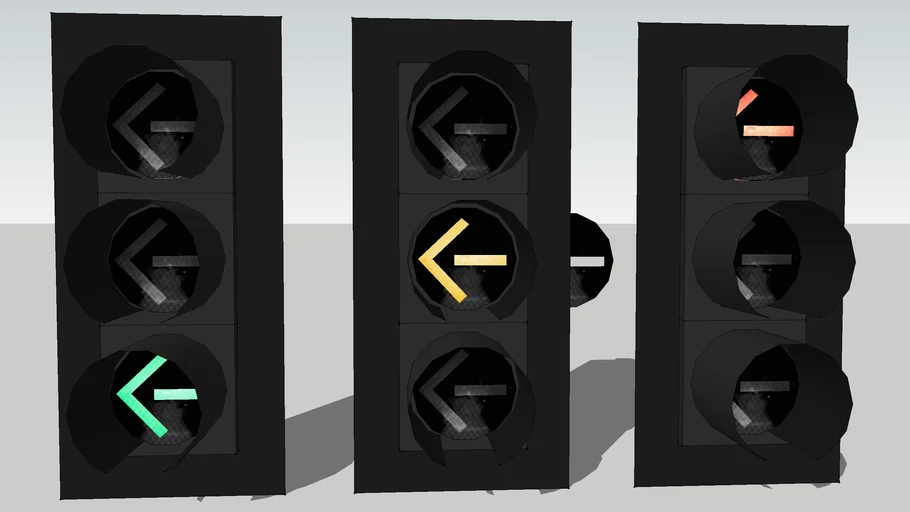 LED clear Left turn traffic signals | 3D Warehouse