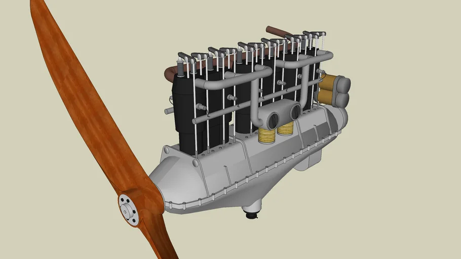 Argus As.II 120cv engine | 3D Warehouse