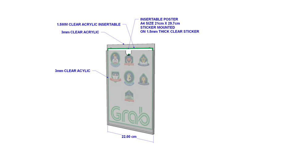 Grab Acrylic Poster Holder | 3D Warehouse