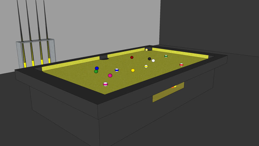 Yellow & Grey Pool Table | 3D Warehouse