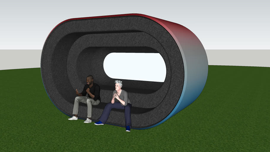 Outdoor seating pod with steps | 3D Warehouse