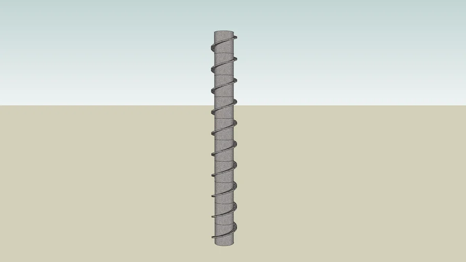 Spiral pile, schroefpaal, funderingspaal | 3D Warehouse