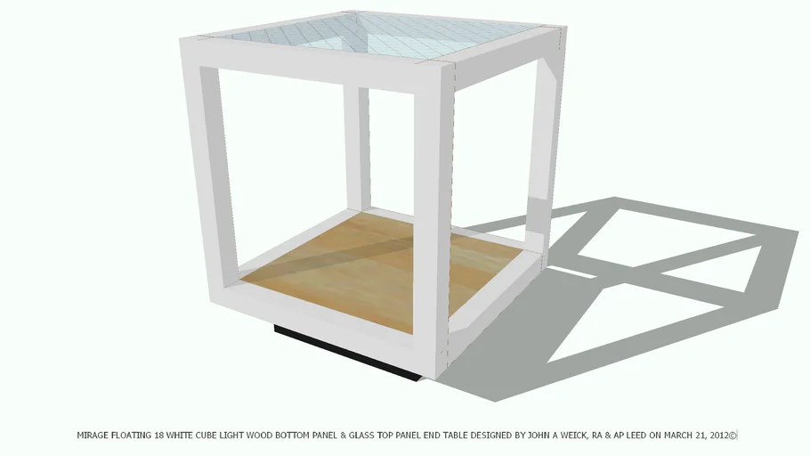 18+cube+WHITE+Mirage+Floating+end+table++w+GLASS&+LIGHT+WOOD+PANELS.skp ...