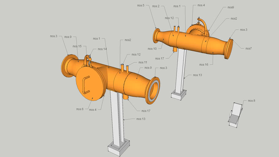 pig-traps DN200 and DN250 | 3D Warehouse