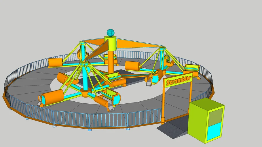 Scrambler Ride Fun Fair | 3D Warehouse