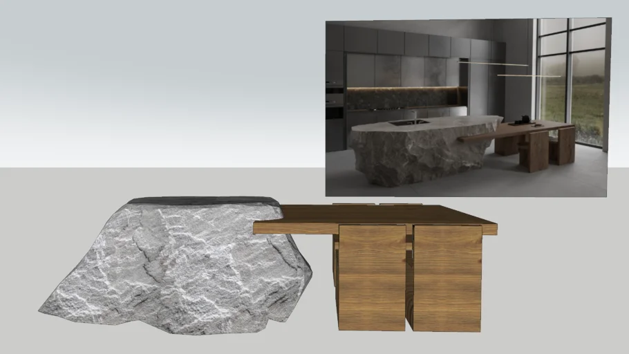 WOOD+STONE+TABLE+DINING | 3D Warehouse