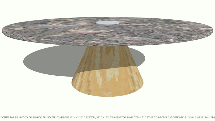 COFFEE TABLE TRUNCATED LT WOOD CONE &STONE DESIGNED BY JOHN A WEICK RA ...
