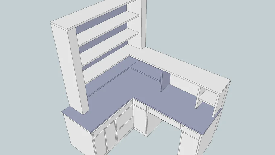 L shaped desk | 3D Warehouse