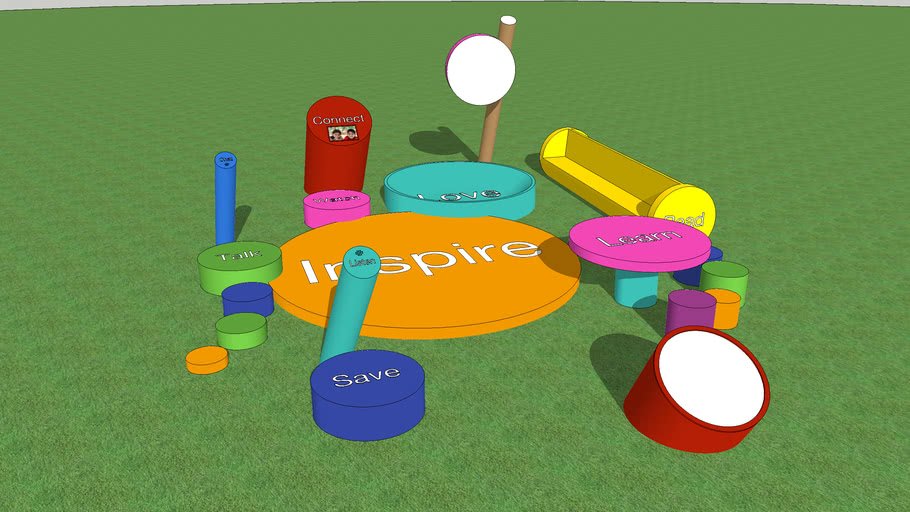 Discs installation in a park | 3D Warehouse