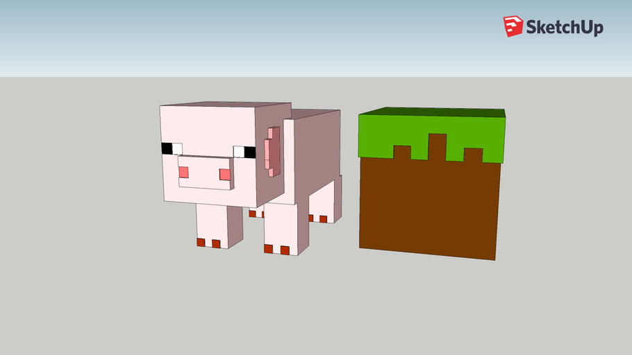 Minecraft Pig + Block | 3D Warehouse