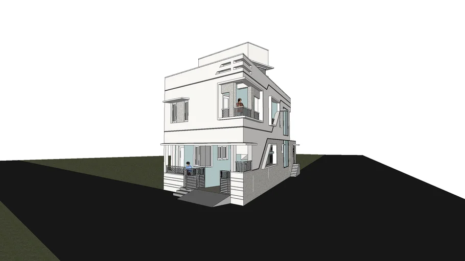 Residence in a Triangle Plot | 3D Warehouse