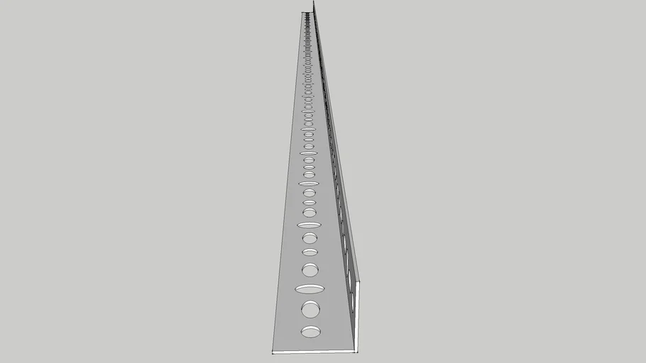 1-1/2 In. x 72 in. Steel Plain Slotted Angle | 3D Warehouse