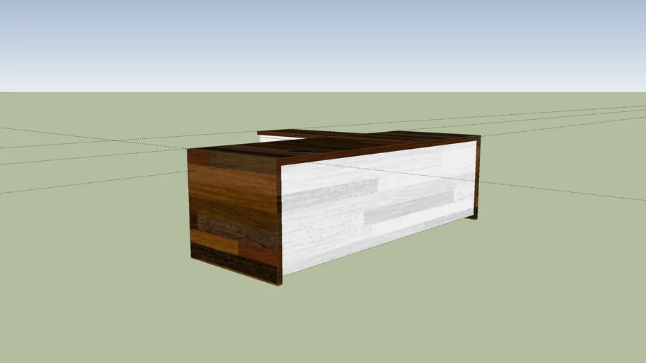 Wood Modern Study Table | 3D Warehouse