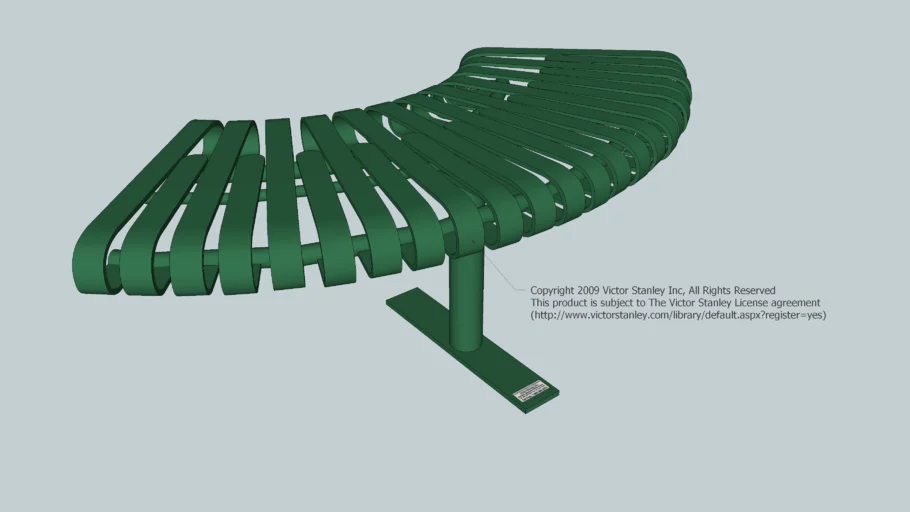 FRBC1-90 Steelsites Backless Steel Bench (90 degrees) | 3D Warehouse