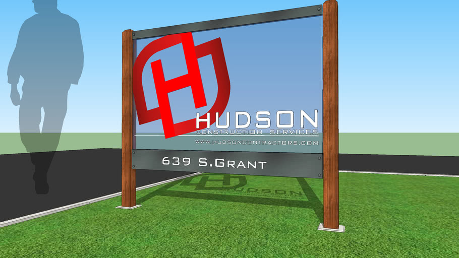 Yard Sign. HUDSON Construction Services v.001-05 | 3D Warehouse