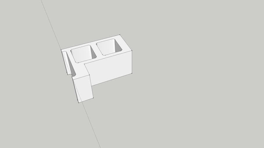 12 inch L corner concrete block | 3D Warehouse