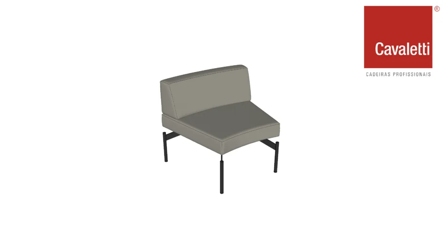 Cavaletti Float - Sofá Curvo 1L - Encosto Externo | 3D Warehouse