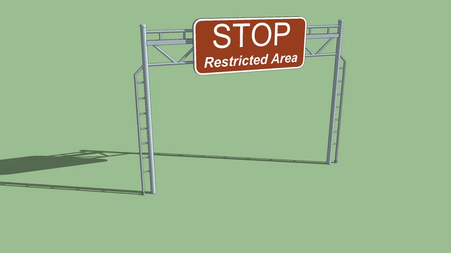Restricted Area Sign | 3D Warehouse