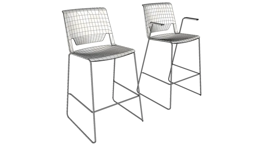 haworth very wire stool | 3D Warehouse