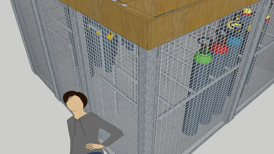 Gas Bottle Store External - Breeze Block & Galvanised Shed | 3D Warehouse