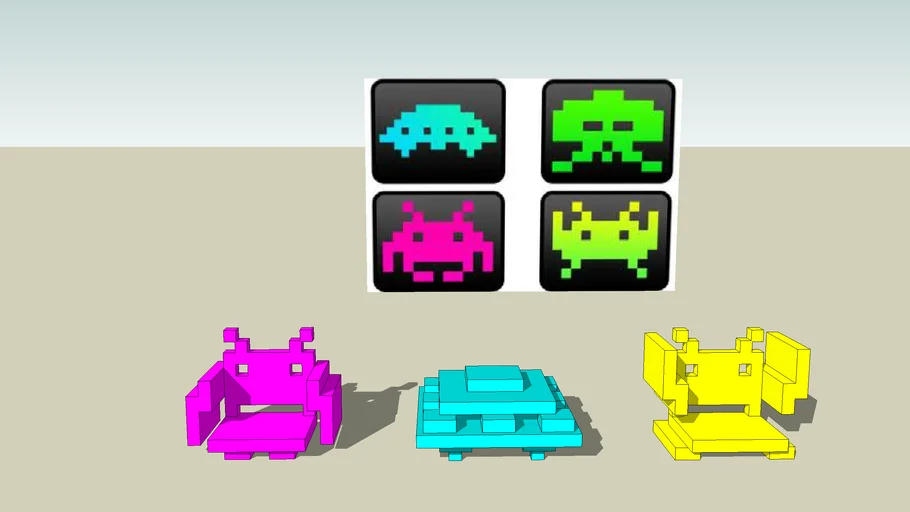 Sillon Space Invaders | 3D Warehouse