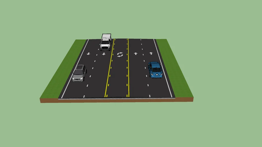 5 lane typical section with center turn lane | 3D Warehouse