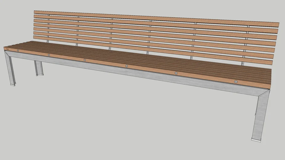 Extempore bench with backrest 270 | 3D Warehouse