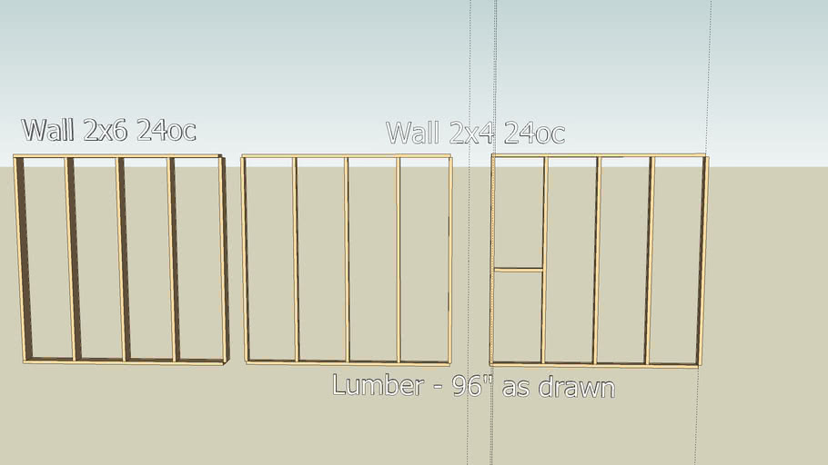 Walls - 2x4 & 2x6 24' O.C. | 3D Warehouse