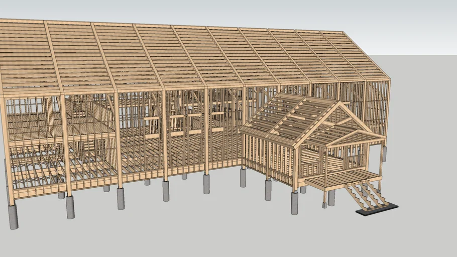 Timber Frame Structure | 3D Warehouse