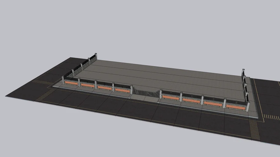 garden wall + street | 3D Warehouse