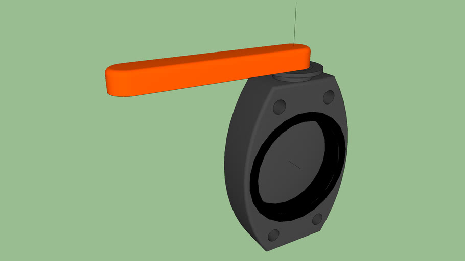 6 inch PVC-U butterfly valve | 3D Warehouse