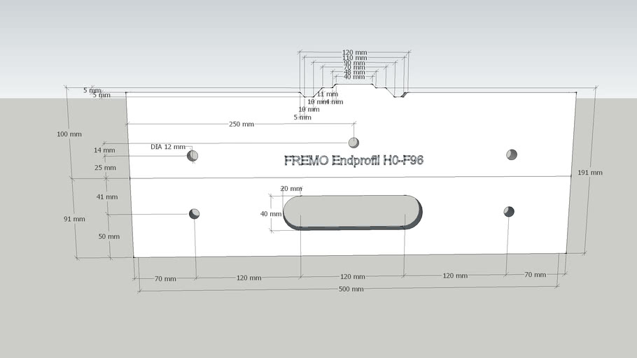 FREMO Endprofil H0-F96 | 3D Warehouse